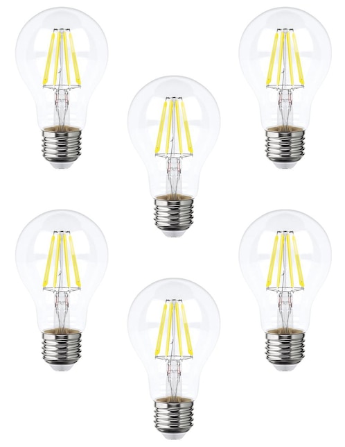 Foco led AKSI Filamentos A19 6W 40W L BLANCA 6500K 1