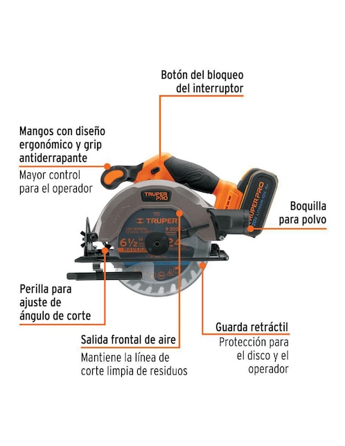 Sierra circular Truper Inalambrica 20 v 60 w 2